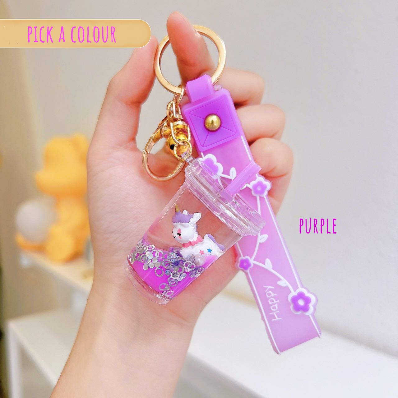 Unicorn Slurpee Cup Wristlet Keychain | Chasing Unicorns