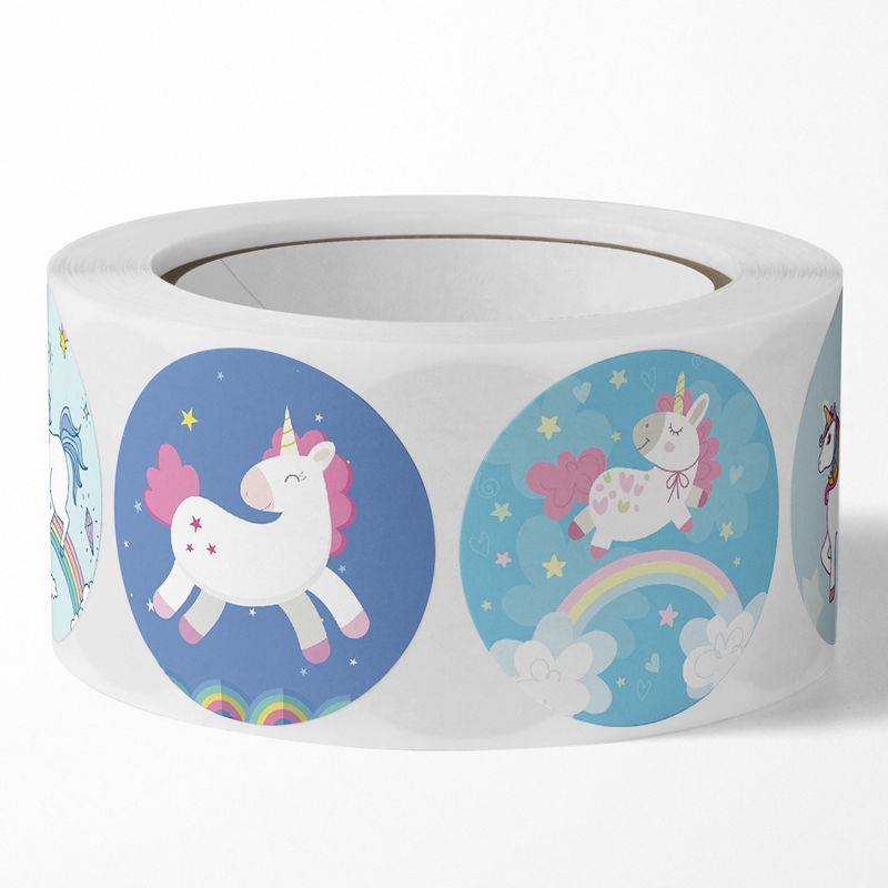 Unicorn Round Label Stickers (500pcs/roll) - Fun | Chasing Unicorns