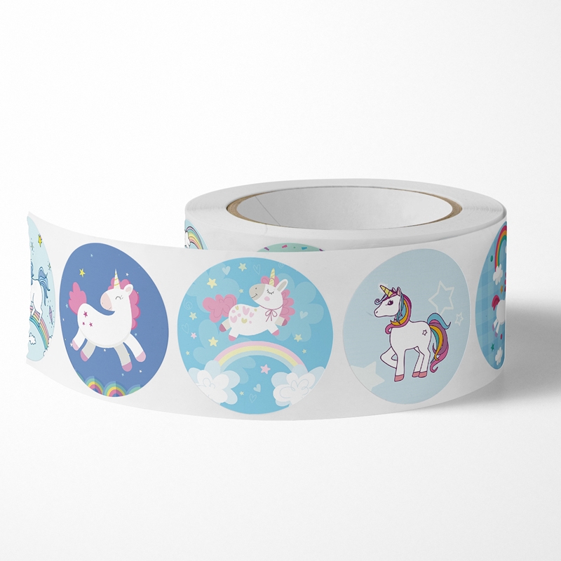 Unicorn Round Label Stickers (500pcs/roll) - Fun | Chasing Unicorns