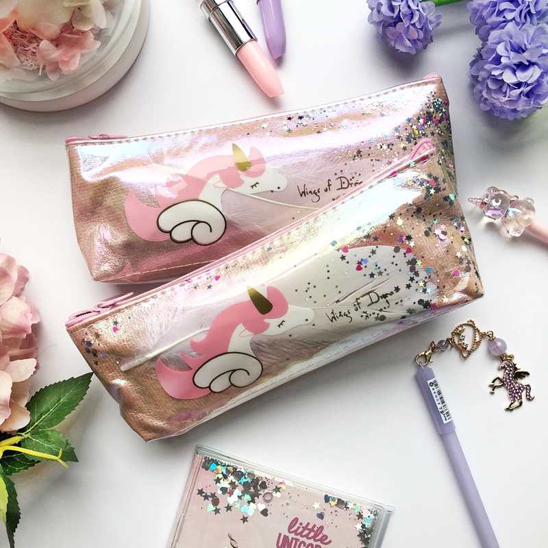 Unicorn Holographic Glitter Pencil Case | Chasing Unicorns