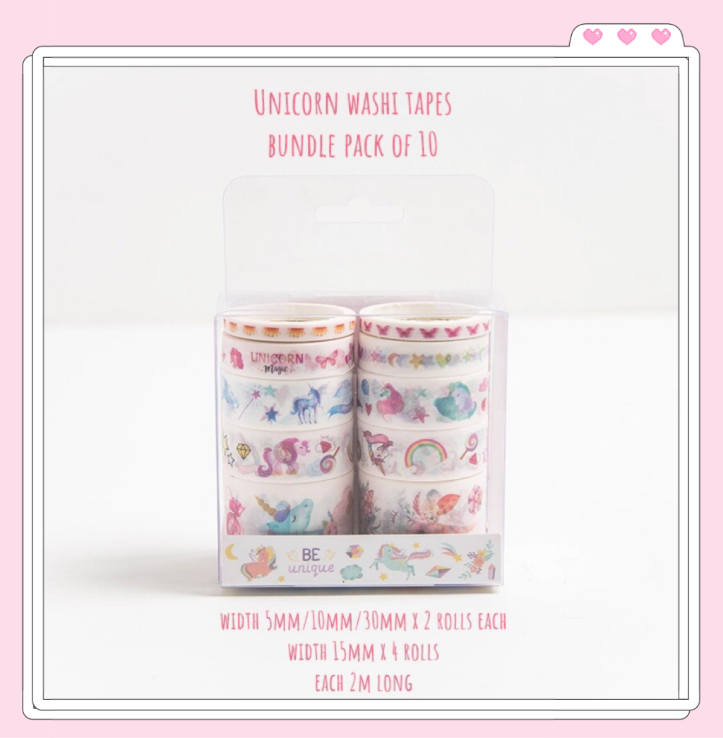 Unicorn 10-piece Washi Tape Set | Chasing Unicorns