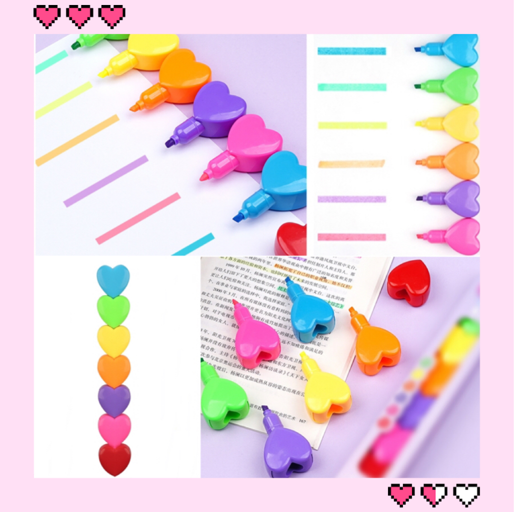 Stacking Mini Highlighters - Hearts | Chasing Unicorns