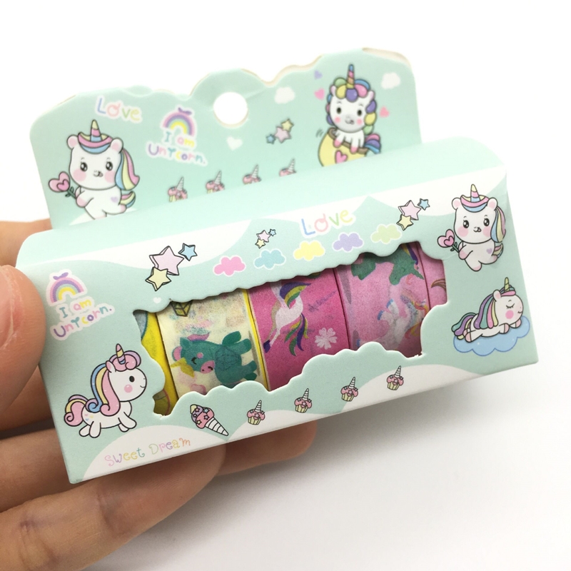 Unicorn 5-piece Washi Tape (Box of 5) | Chasing Unicorns