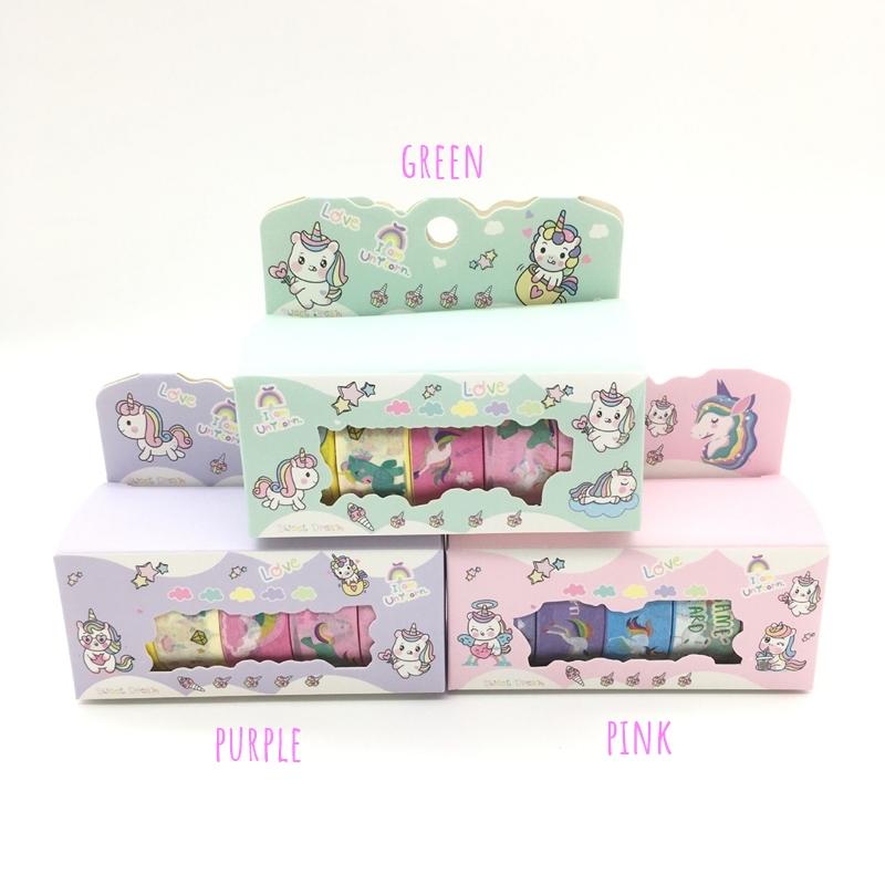 Unicorn 5-piece Washi Tape (Box of 5) | Chasing Unicorns